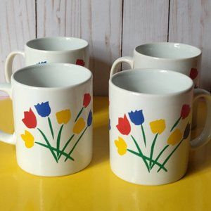Coloroll | Dining | 4 Vintage Tulip Coffee Mugs Coloroll 98s England ...